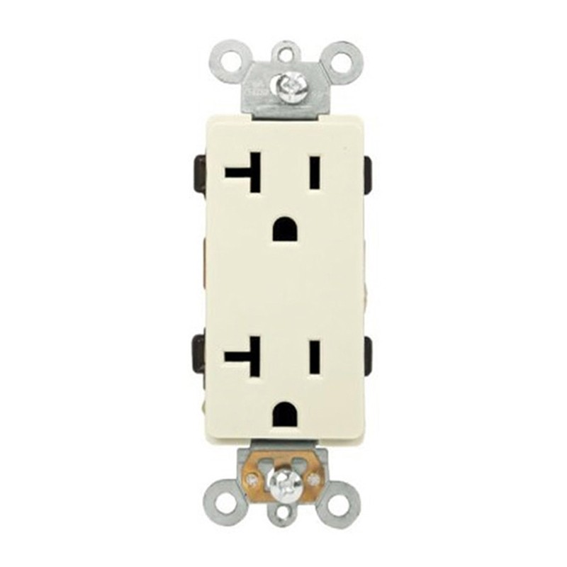 Enerlites 62000-I Ivory 20 Amp 120-Volt Commercial Grade Self-Ground ... Enerlites 62000-I Ivory 20 Amp 120-Volt Commercial Grade Self-Ground ...