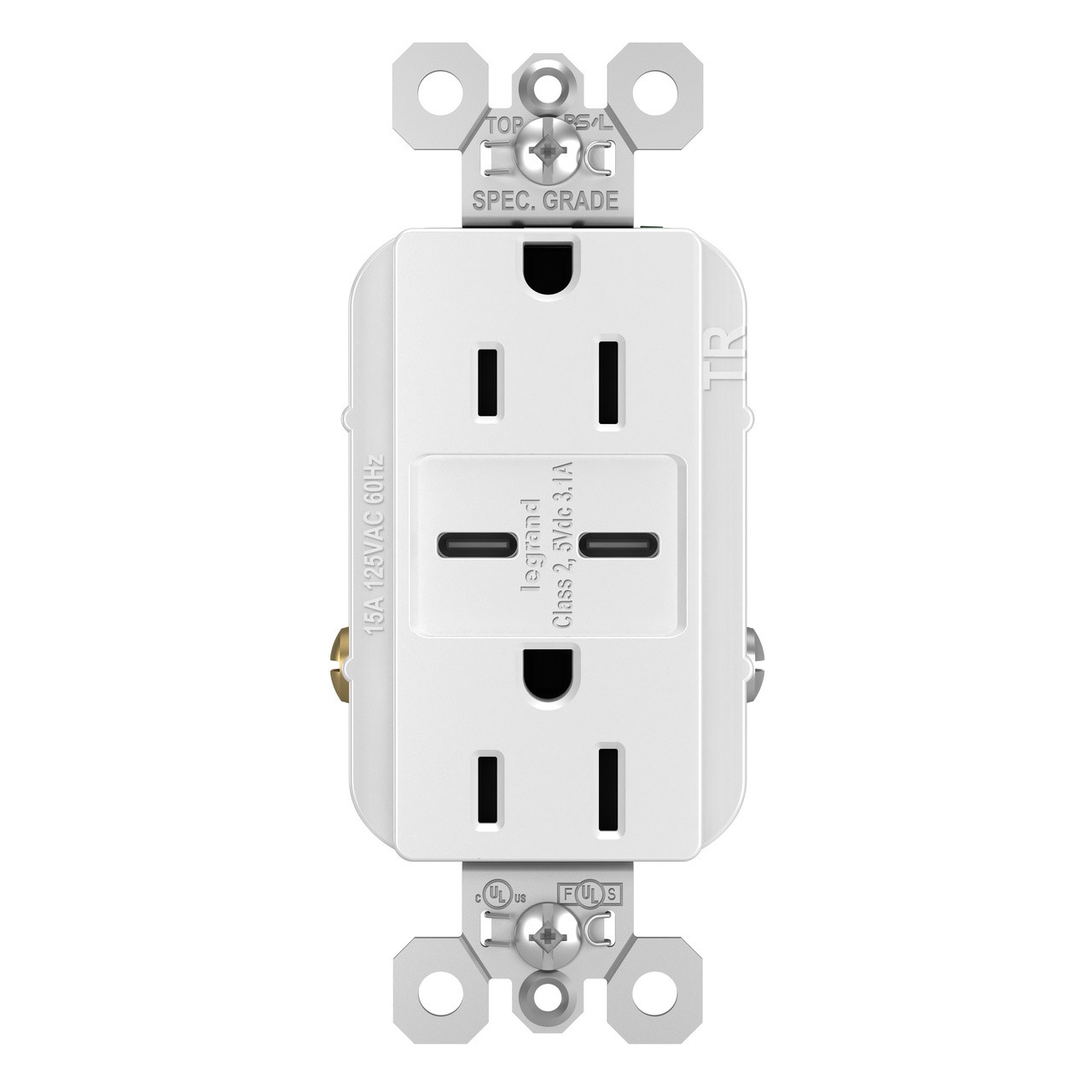 Legrand TR15USBCC6W Pass And Seymour 15A 125V Tamper-Resistant ...