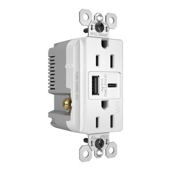 Legrand WRTR15USBAC6W 15A 125V Weather-Resistant Tamper-Resistant ...