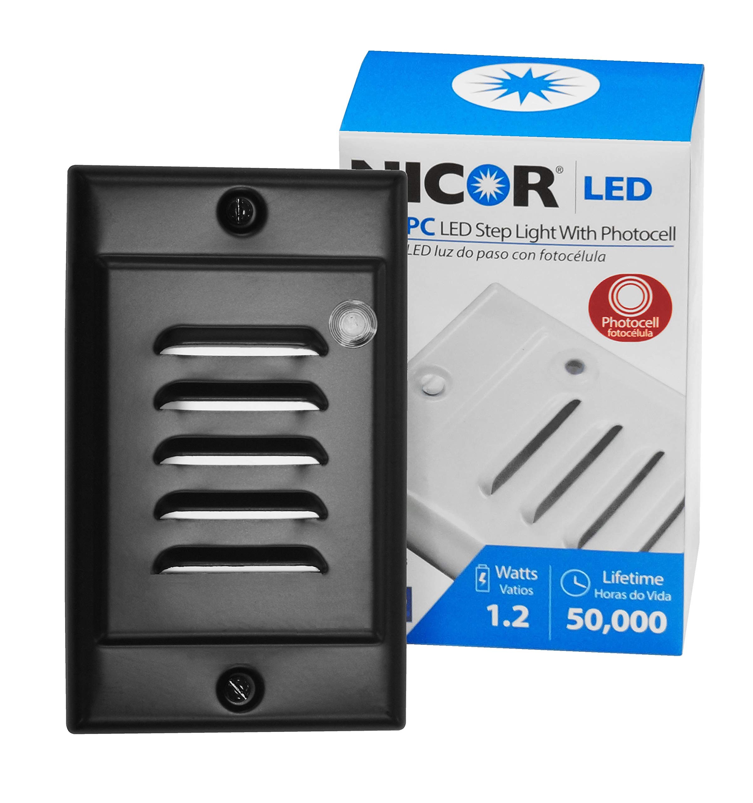 Nicor STP-10-120-VBK-PC STP Series LED Step Light With Photocell Sensor ...