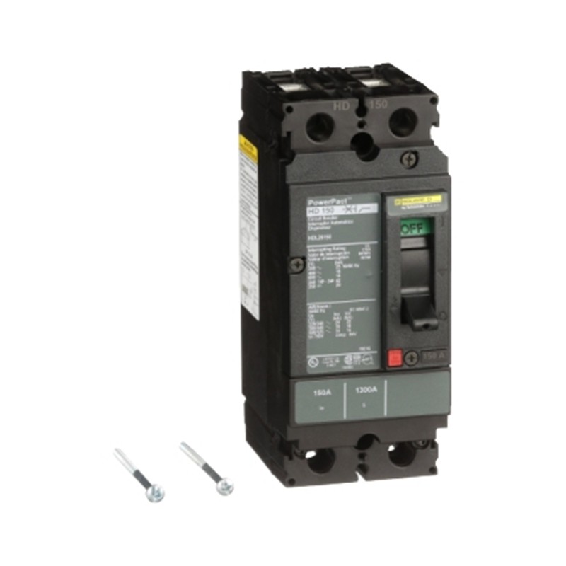Square D HDL26150 PowerPacT H, 150A, 2 pole, 600VAC, 14kA Thermal ...
