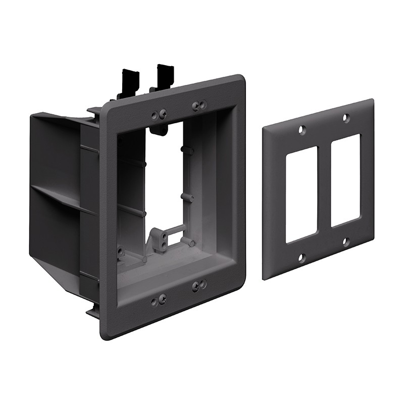 Arlington TVBU505BL Two-Gang Recessed TV Box for Power and Low Voltage