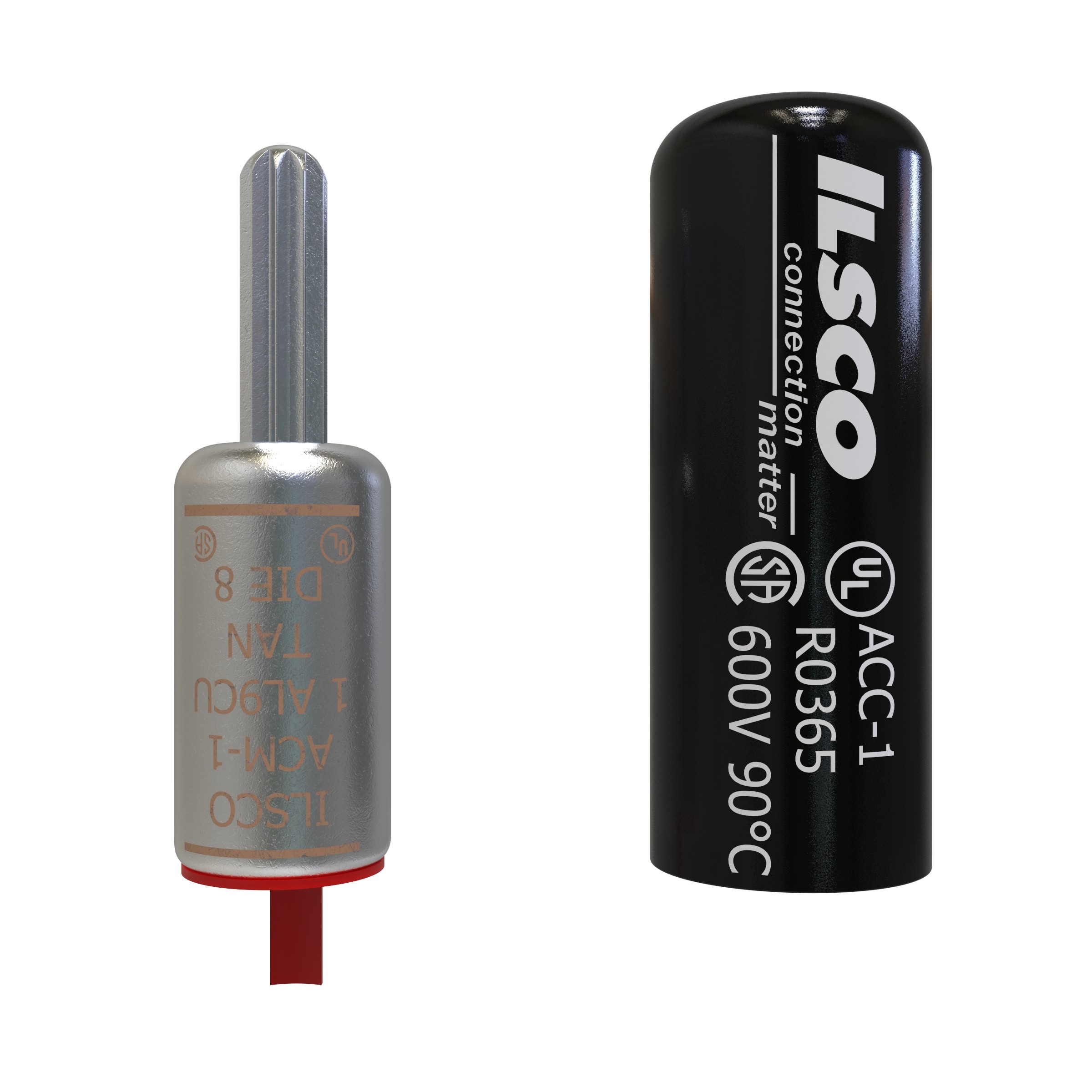 Ilsco ACM-1 Aluminum Compression Pigtail Adaptor, Conductor Size 1, Tin ...