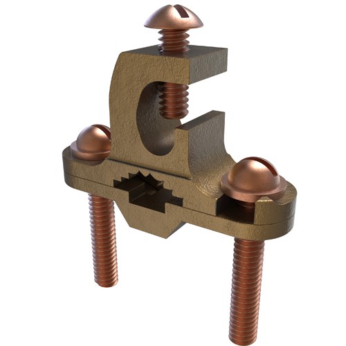 Ilsco BGC-2P-DB Permaground Bronze Ground Clamp